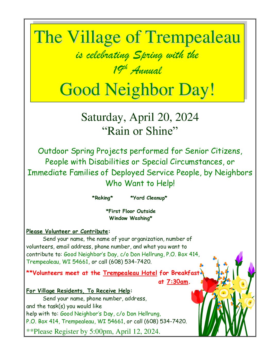 Good Neighbor Day – Village of Trempealeau